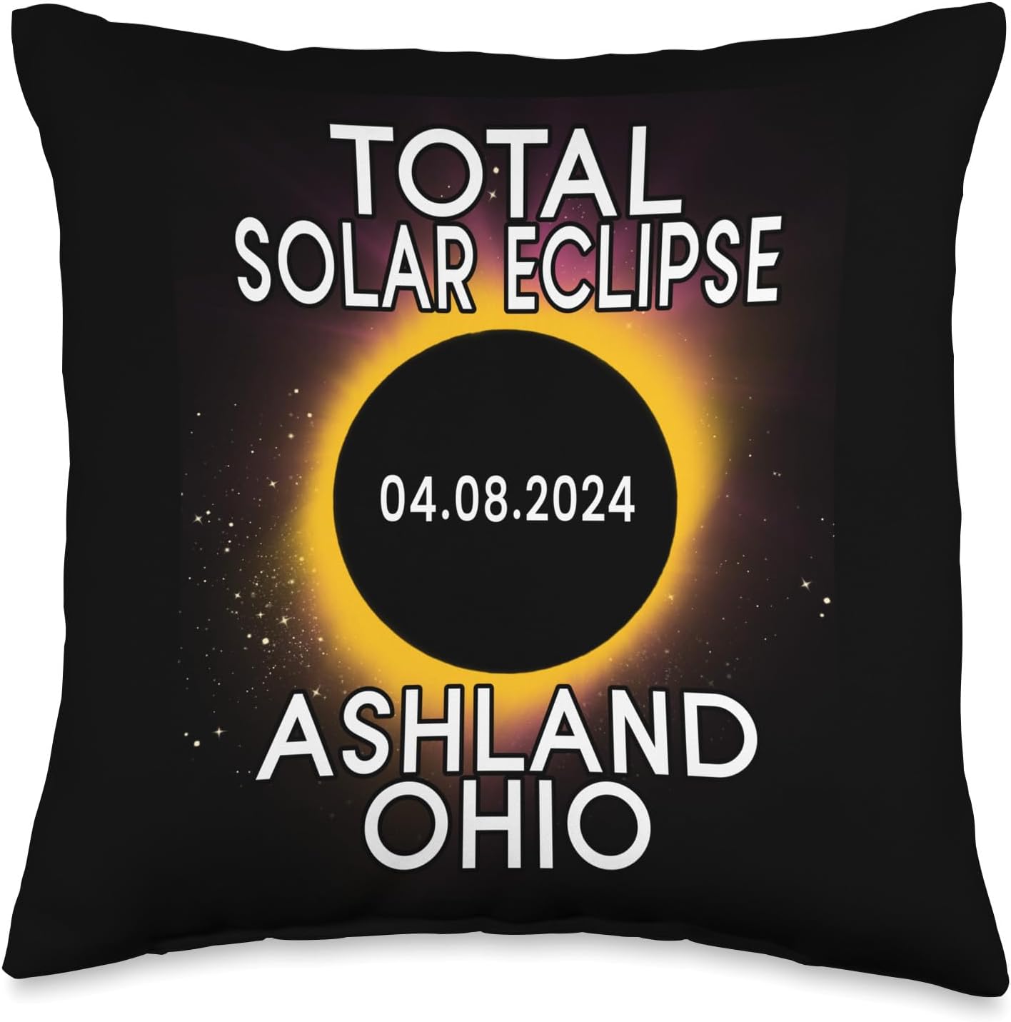 Ashland Ohio Solar Eclipse 2024 Total Solar Eclipse 2024 Ashland Ohio – Almohada de 16 x 16 ...