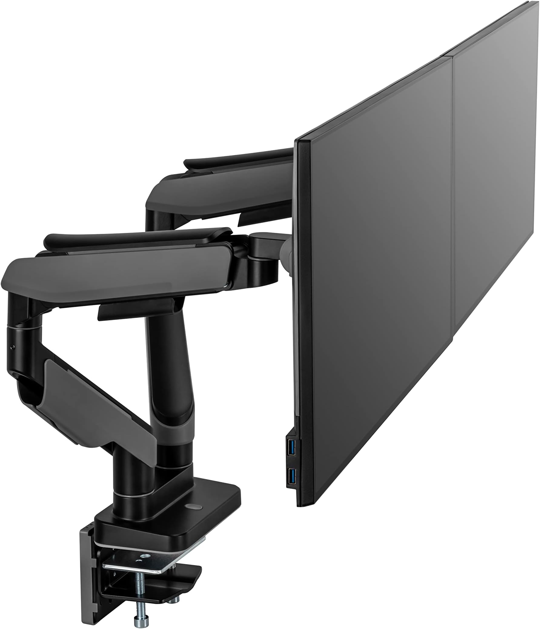 Amazon.com: POUT E19 Dual Heavy-Duty Ultrawide Monitor Arm - Fully ...