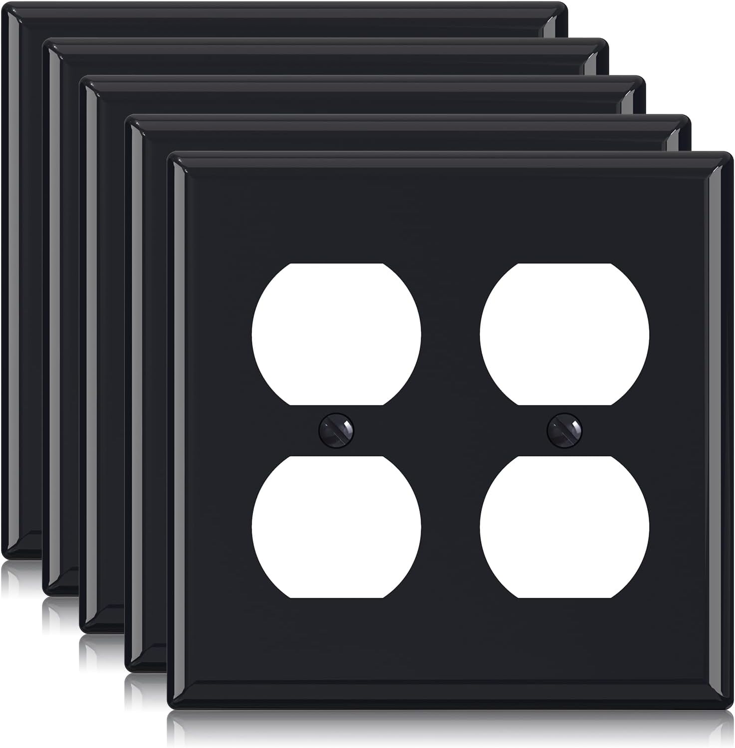 ELEGRP 2-Gang Duplex Receptacle Wall Plates, Standard Size 4.53" H x 4. ...