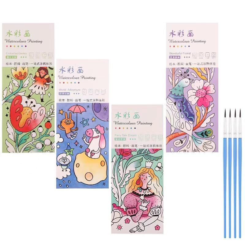 Amazon.com: 4PCS Pocket Watercolor Painting Book for Kids DIY ...