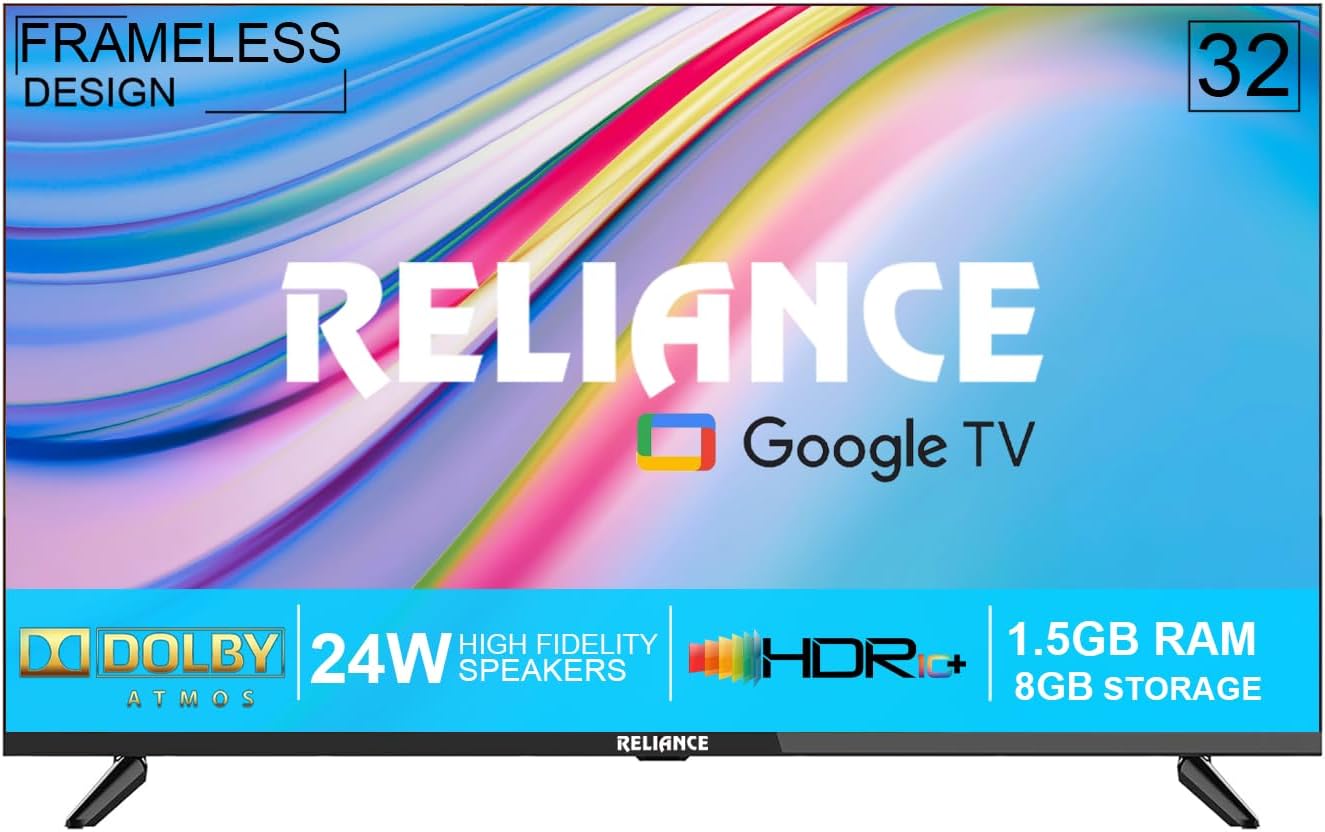 Reliance 80 cm (32 inch) LED Full HD Smart Google TV with Frameless ...