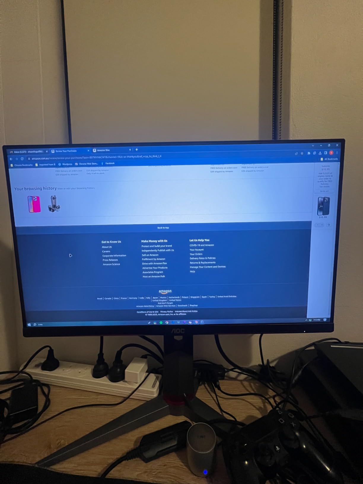 AOC 24G2 24" Frameless Gaming IPS Monitor, FHD 1080P, 1ms 144Hz ...