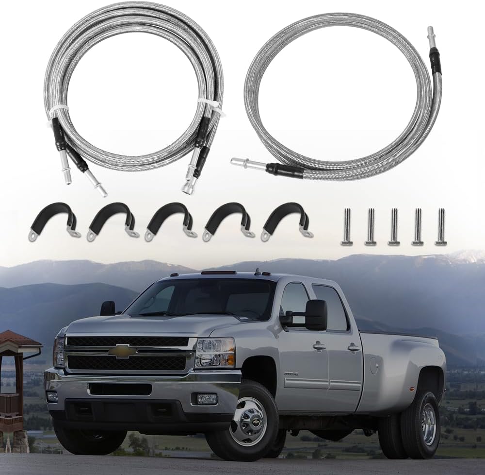 Amazon.com: LEAPTREND 819-816 Stainless Steel Braided Fuel Lines Kit ...