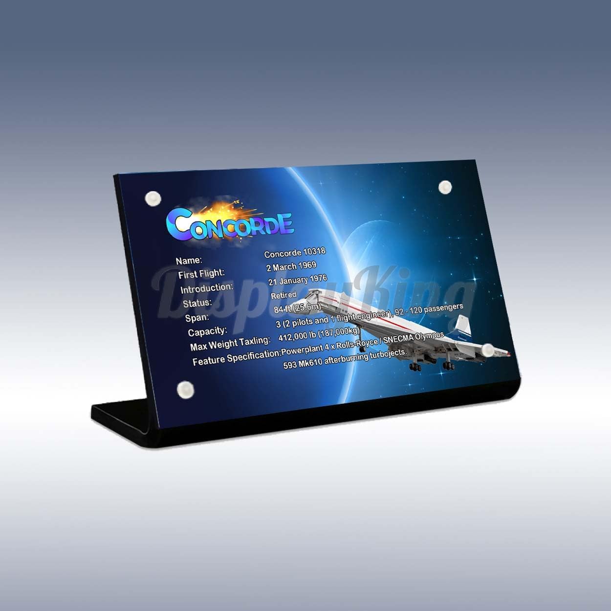 Amazon.com: Acrylic Display Plaque for Lego Concorde 10318(Lego Set is ...