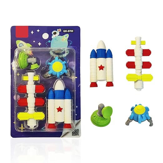 FunBlast Erasers for Kids, Space Rocket Theme Eraser Set for Kids ...