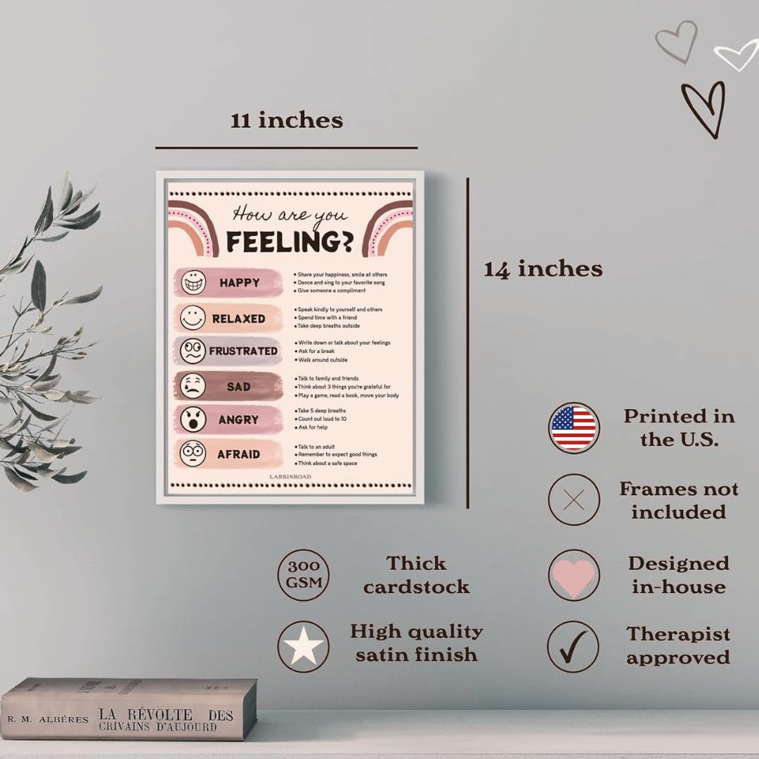 Buy LARKINROAD Set of 4 Boho Classroom Decor Posters (11in x14in) Calm ...