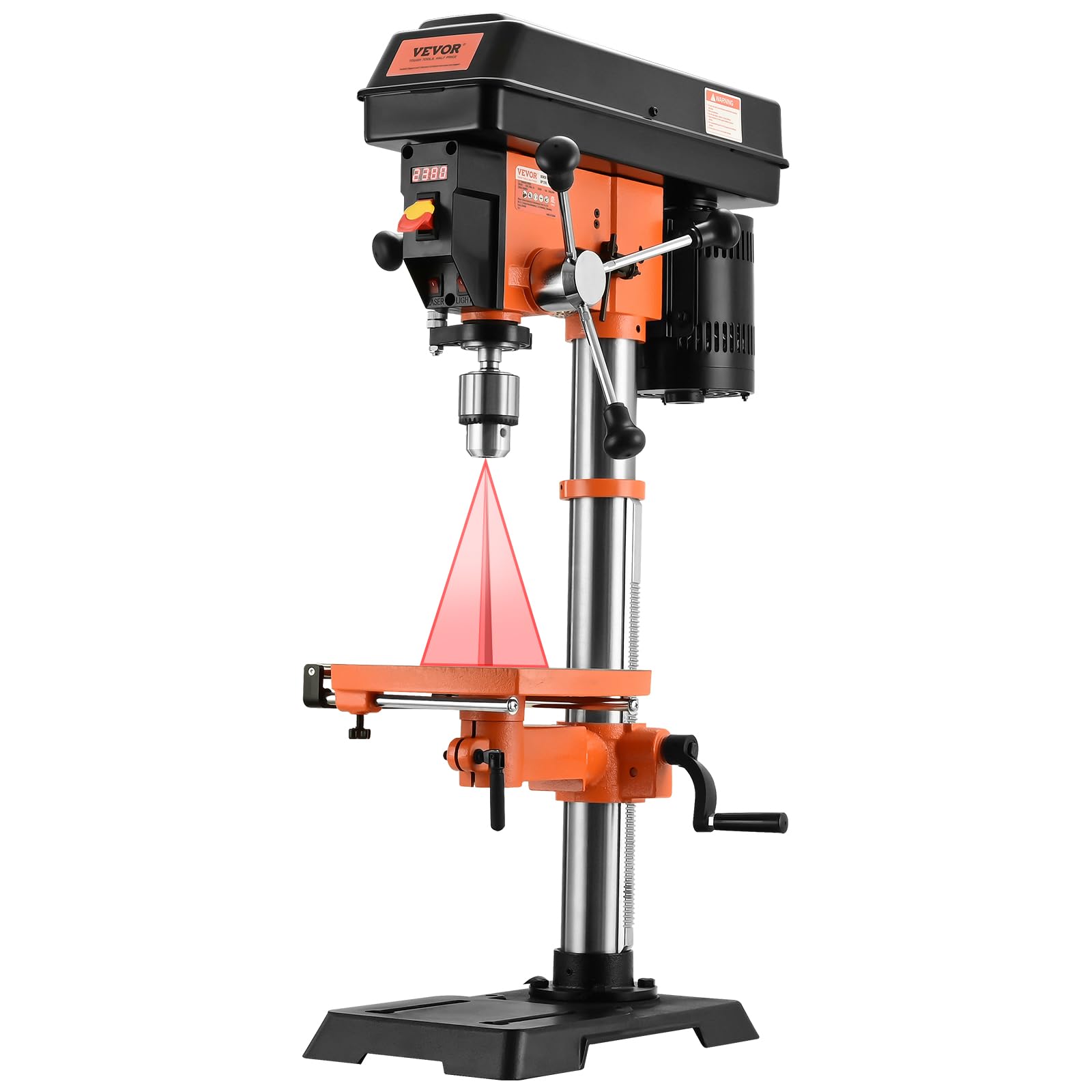 VEVOR 12 in Benchtop Drill Press, 5 Amp 120V, Variable Speed Cast Iron ...