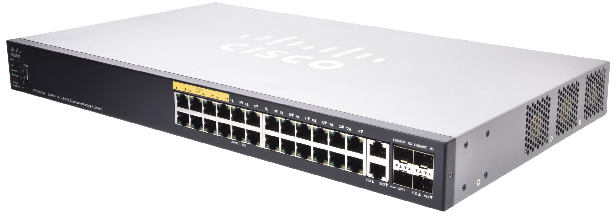 Cisco 24-Port 10/100 PoE Stackable Managed Switch, Black : Buy Online ...