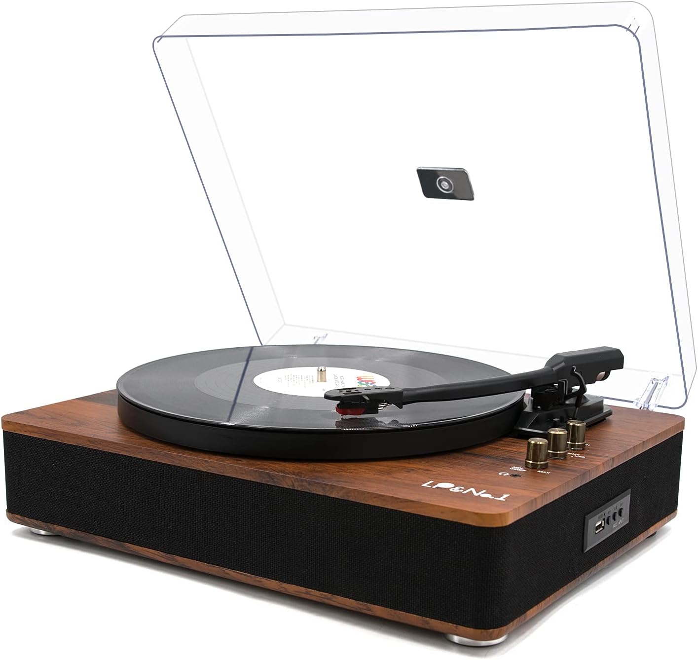 Amazon.com: LP&NO.1 Record Player Turntable with Built-in Speakers and ...