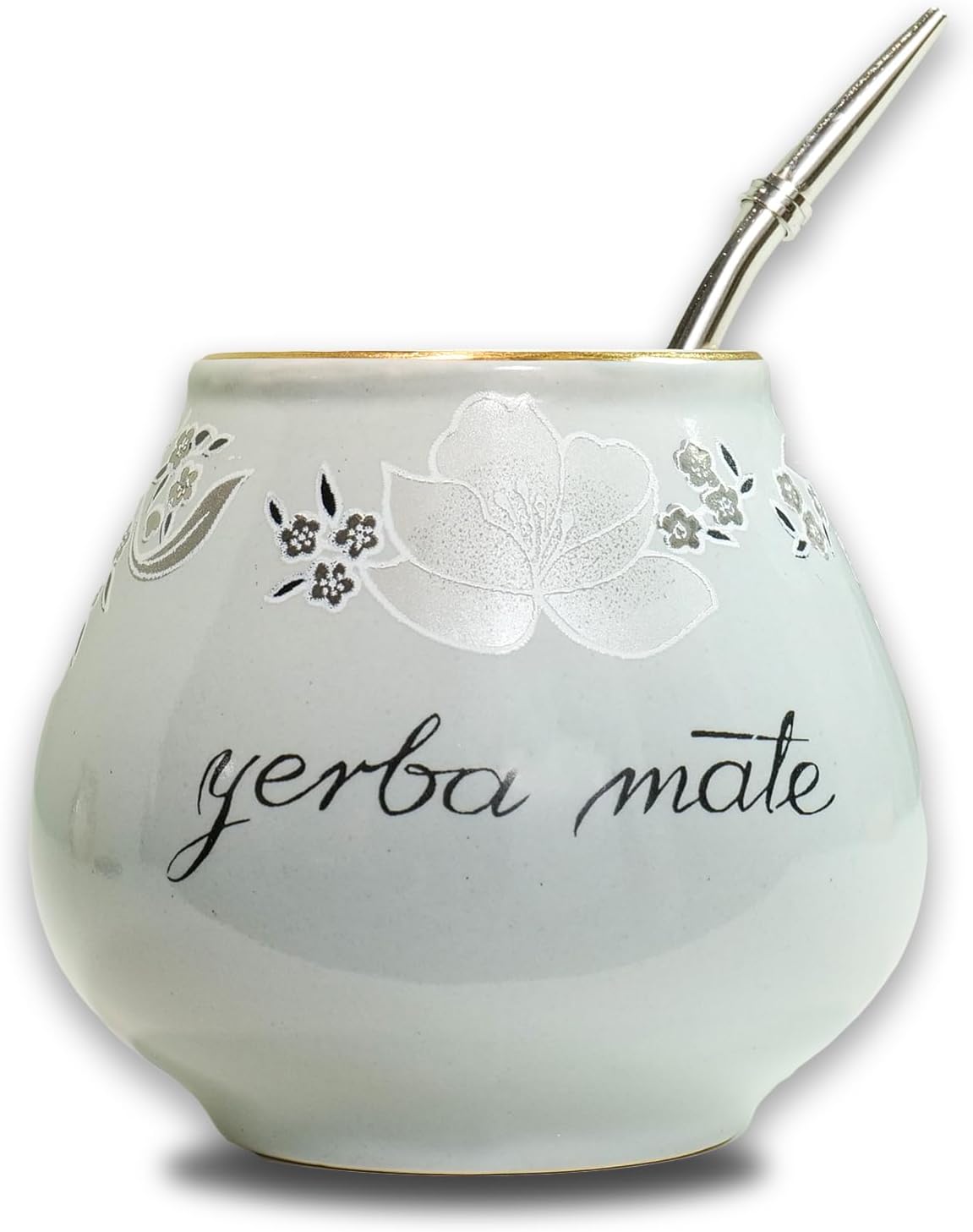 Amazon.com | Yerba Travel Yerba Mate Gourd Set - Handpainted Ceramic ...