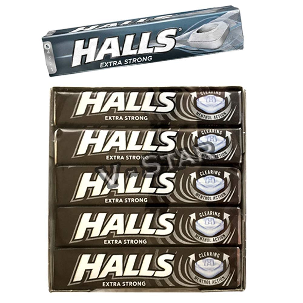 FULL BOX OF HALLS SUGAR FREE SWEETS 20 x 33g PER PACK (EXTRA STRONG ...