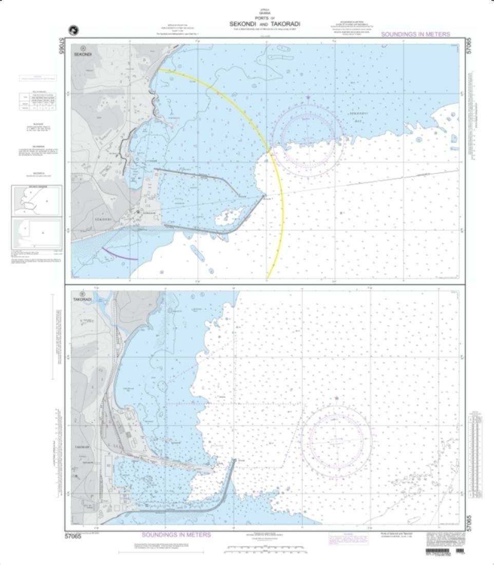 NGA Chart 57065-Ports of Sekondi and Takoradi; Panel A: Sekondi : Amazon.in: Sports, Fitness ...