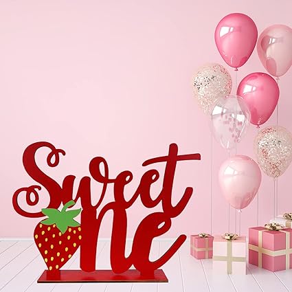 Amazon.com: Strawberry Theme Birthday Party Wooden Centerpiece Signs ...