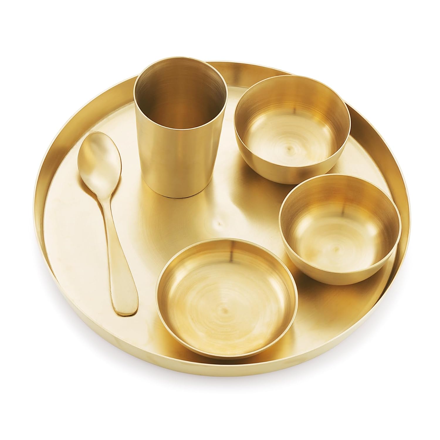 ATTRO Satvik Kansa Bhojan Set Traditional Indian Dining Kit with Thali ...