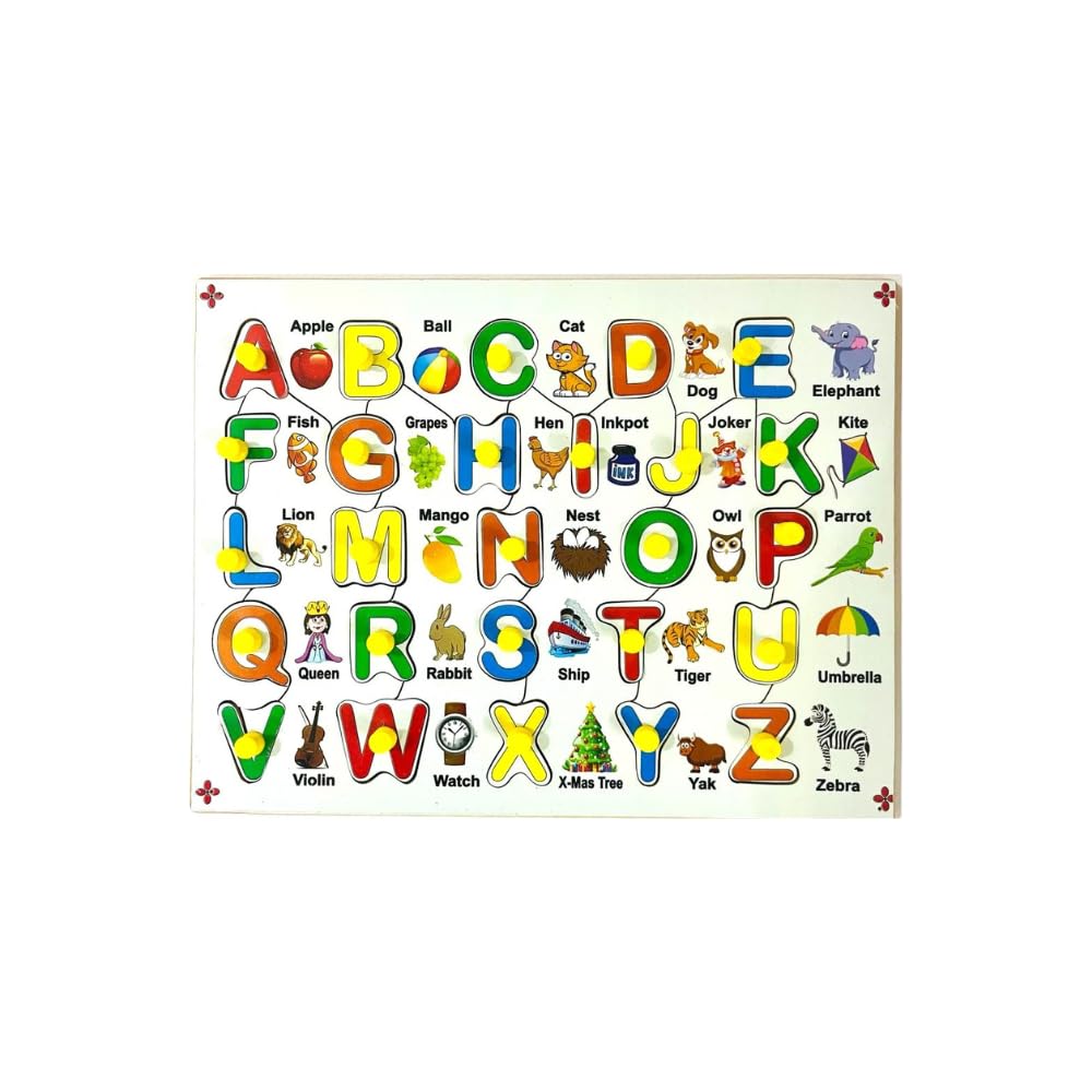 Early Learning ABCD Big Alphabets Wooden 3D Colourful Puzzle with ...