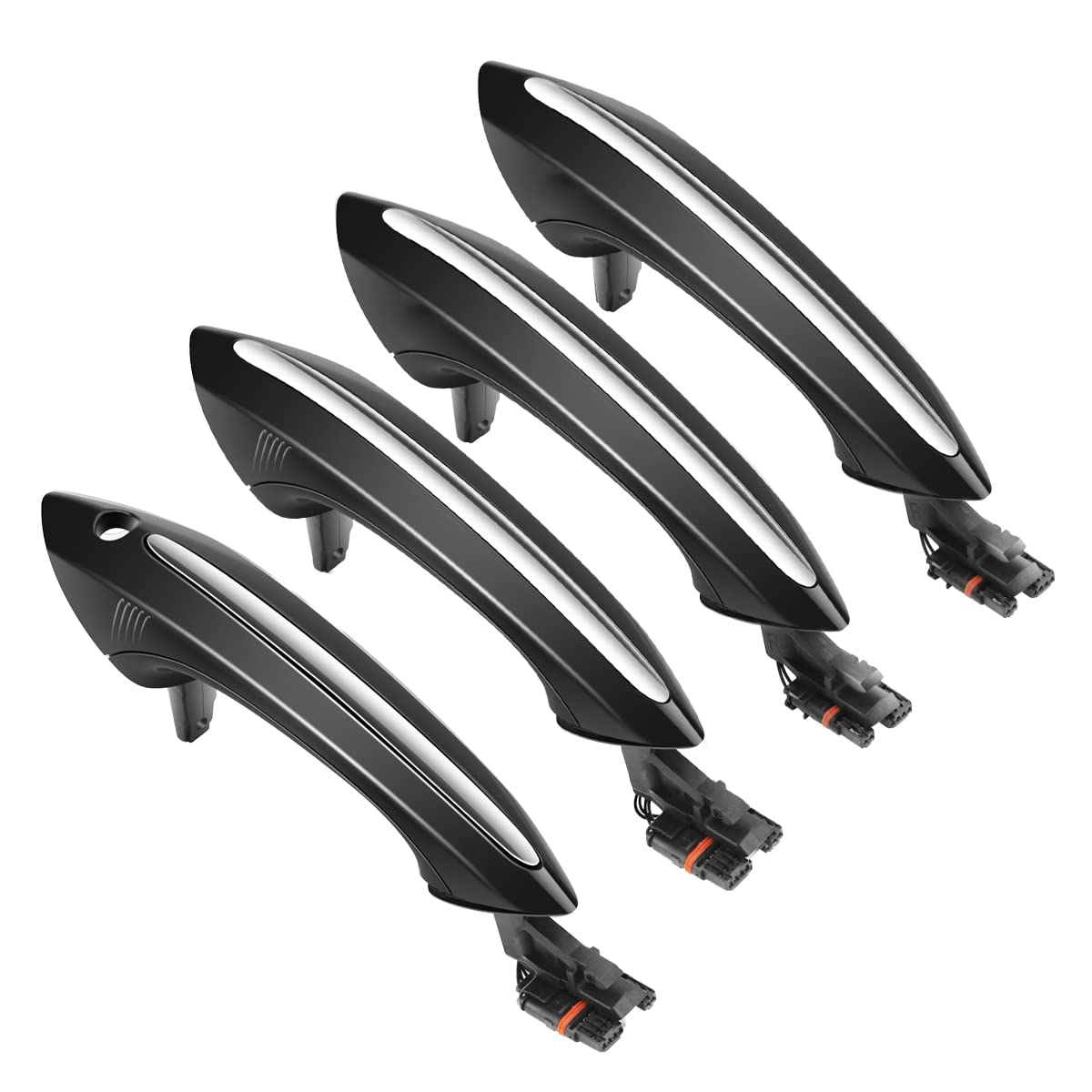 Amazon.com: BINB ROAD 4Pcs Exterior White Door Handle,Front Rear Left ...