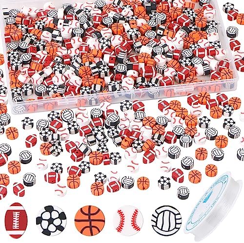 Amazon.com: EVERMARKET 100pcs Sports Ball Beads Sports Polymer Clay ...