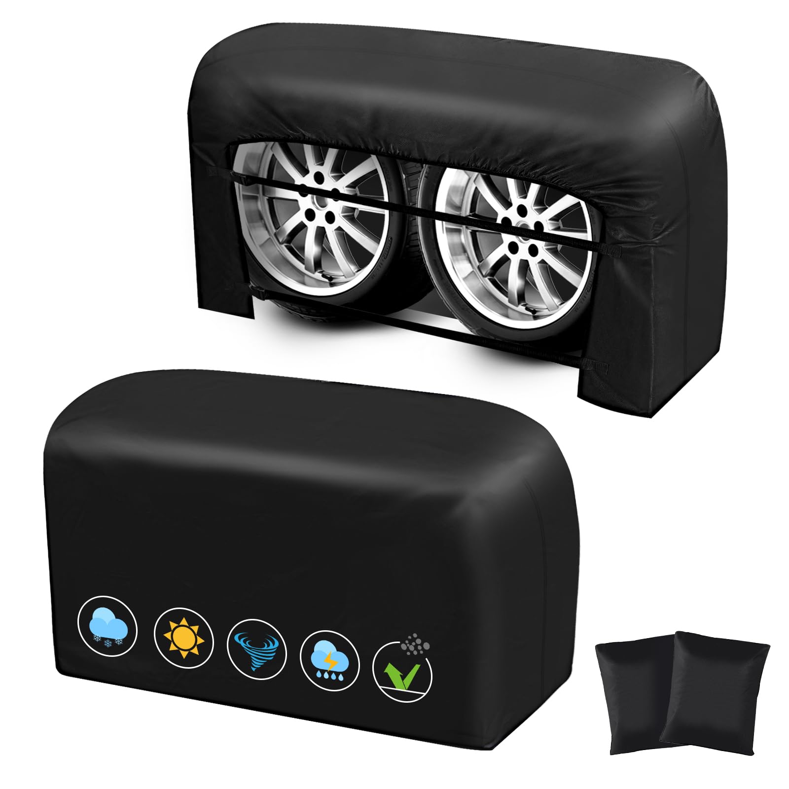 Amazon.com: RV Tire Covers,Heavy Duty 840D Tire Covers for Trailers ...