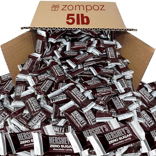 HERSHEY'S Zero Sugar Miniature Milk Chocolate Bars, 5 Lb Bulk Keto ...
