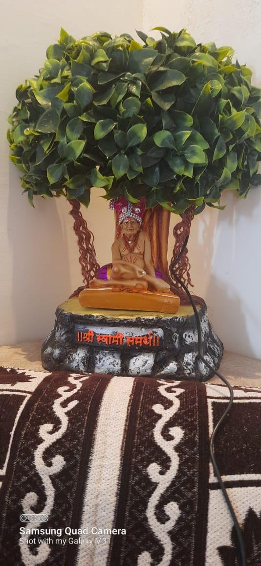 Buy VRUSHAM CREATIONS Resin - Shri Swami Samarth Murti With Tree (Led ...