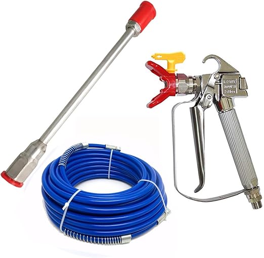 65FT Airless Paint Spray Gun & Hose Kit Paint Sprayer High Pressure ...