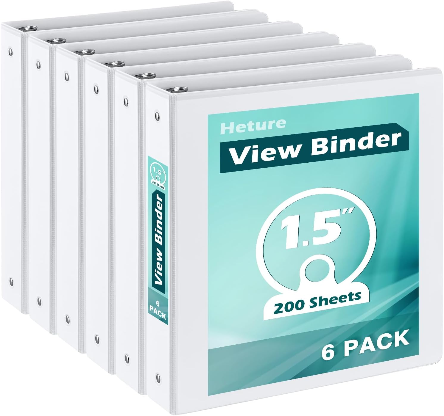 Amazon.com : Heture 3 Ring Binder 2 Inch 6 Pack,2" Clear View with ...