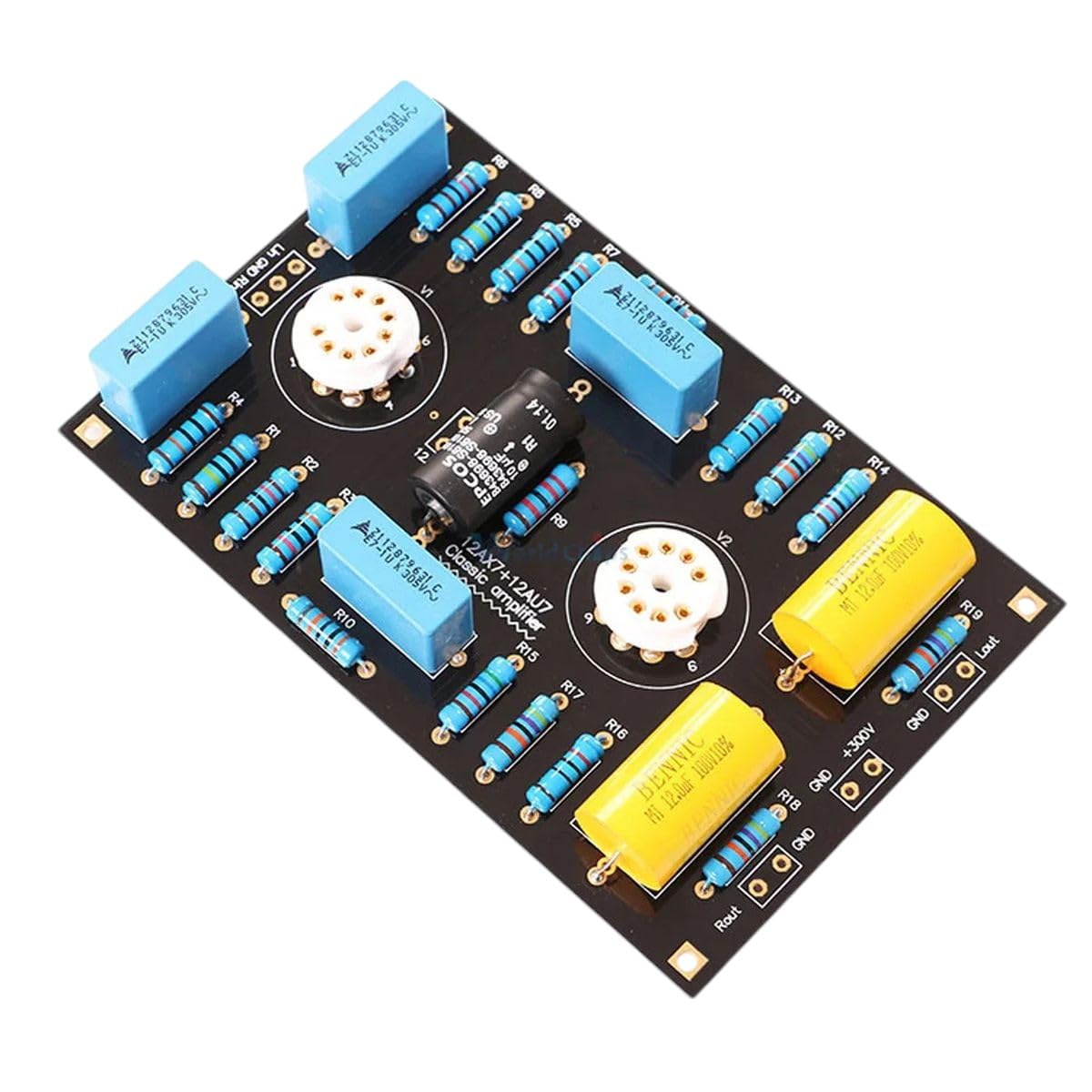 12AX7/12AU7 Tube Preamp Amplifier Board PCB 2.0 Channel Tube Bile ...
