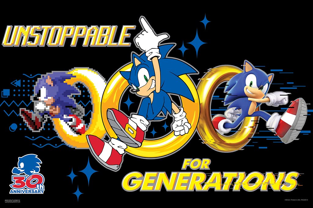 Pyramid America Sonic The Hedgehog 30th Anniversary Rings Generations ...