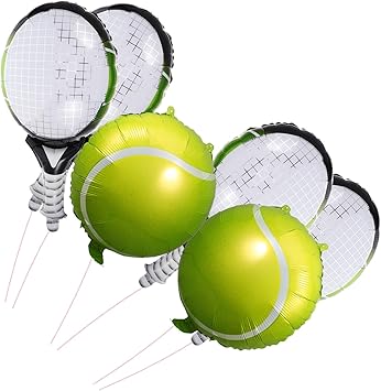 FAVOMOTO 1 Set Green Tennis Party Balloons, Tennis Ball Foil Balloons ...