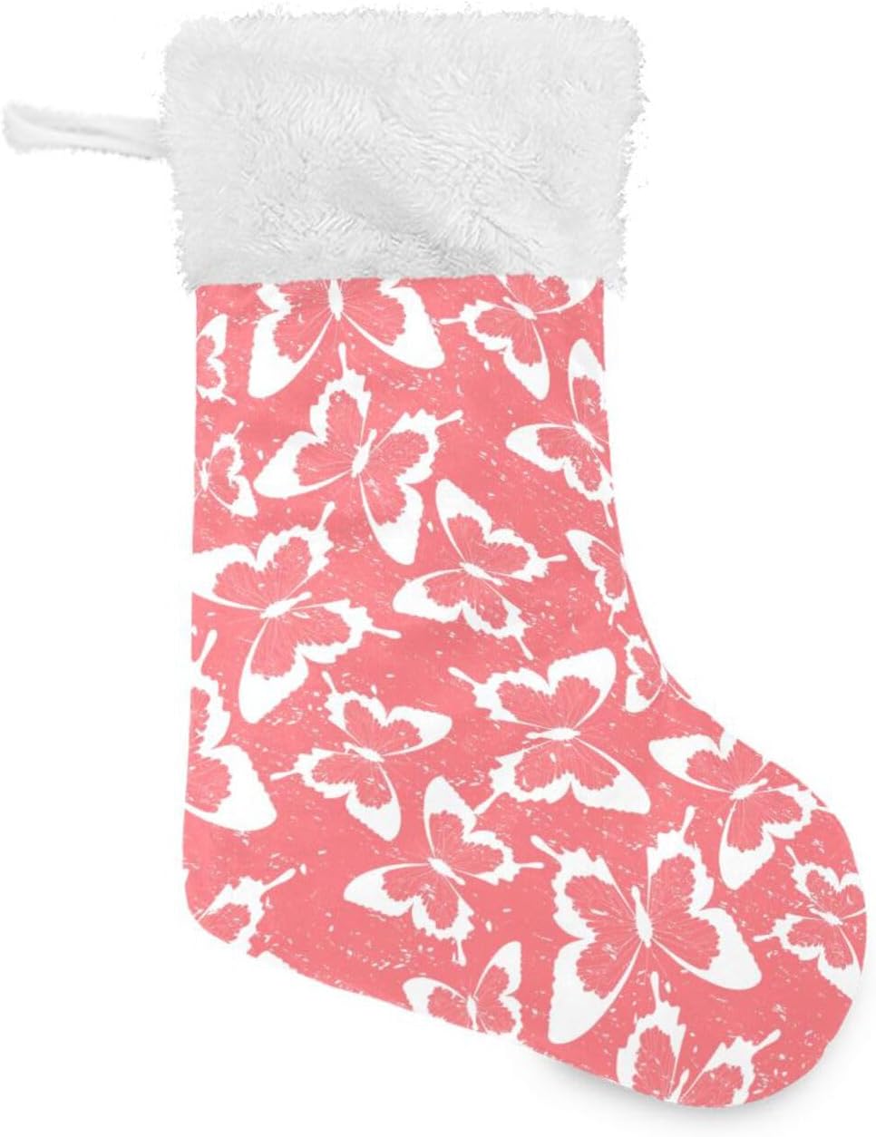 Amazon.com: Burbuja Pink Butterfly Christmas Stocking 18 in Hanging ...