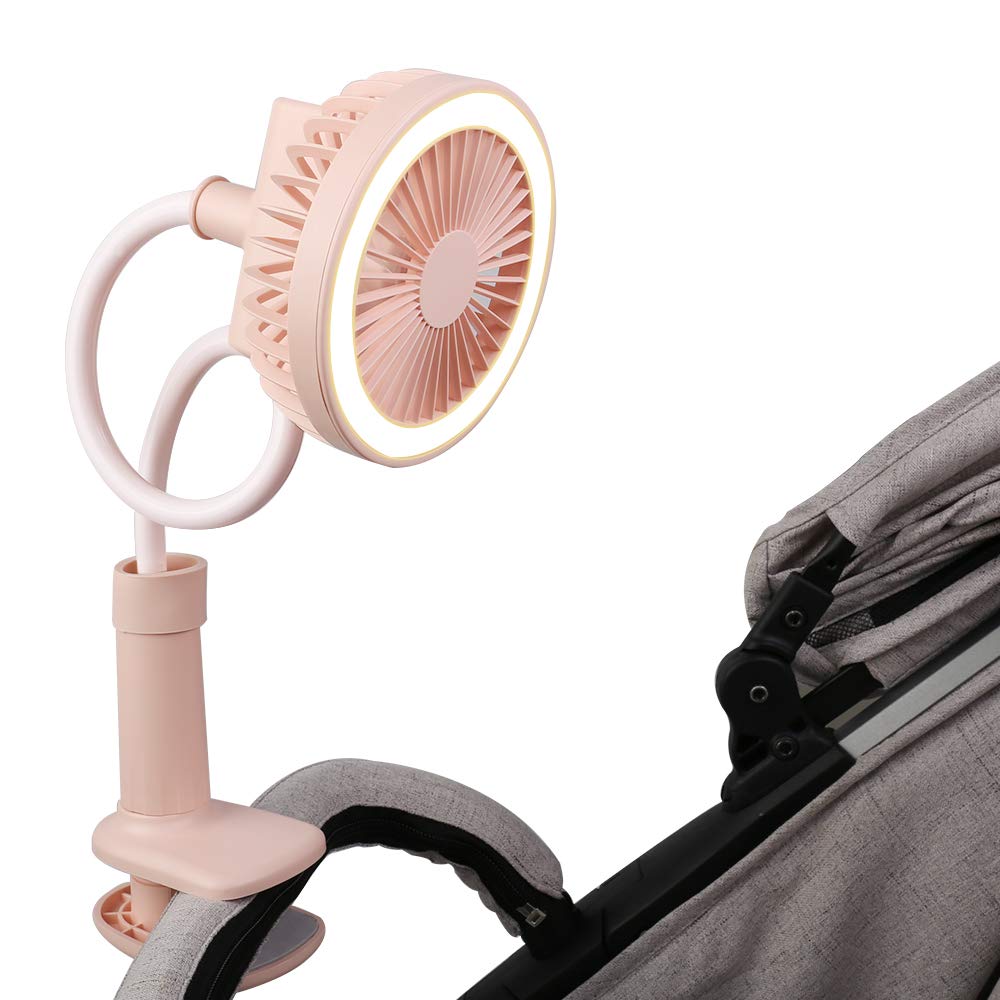 Amazon.com: LED Clip on Fan:Desk USB Lamp Fan 2 Speeds&Brightness ...