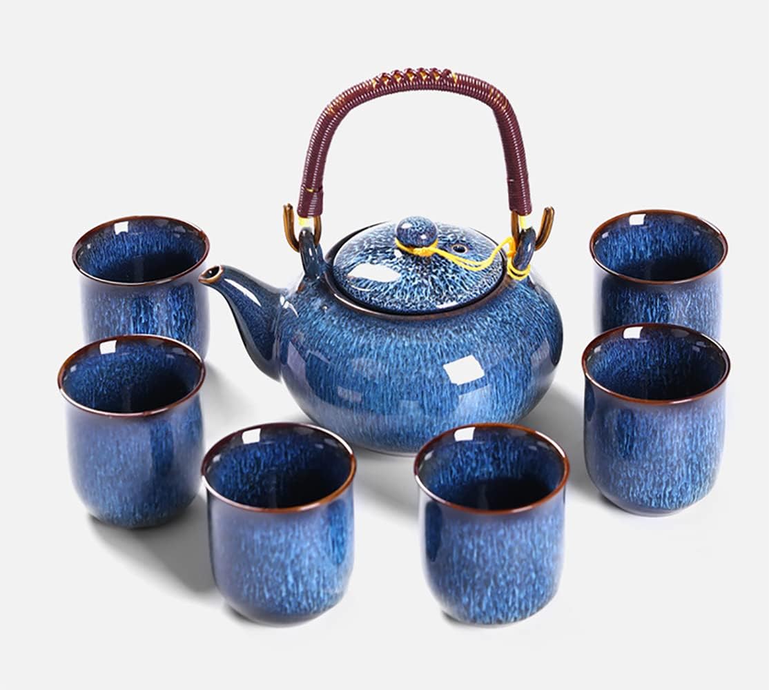 Amazon.com | Japanese Tea Set, Blue Porcelain Tea Set with 1 Teapot Set ...