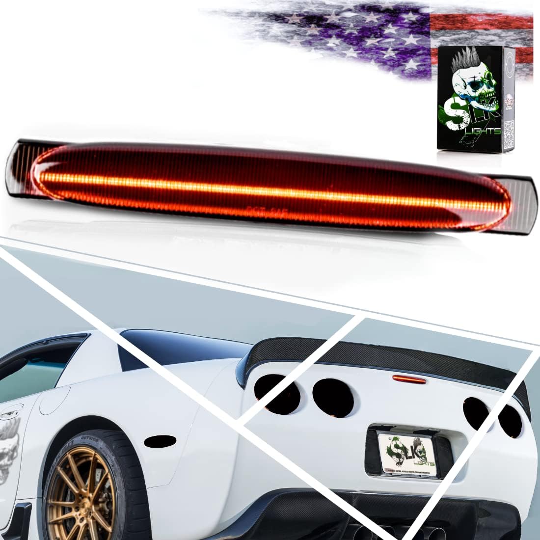 Amazon.com: SLK Lights C5 Smoked Laser LED Center Tail Lights 3rd break ...