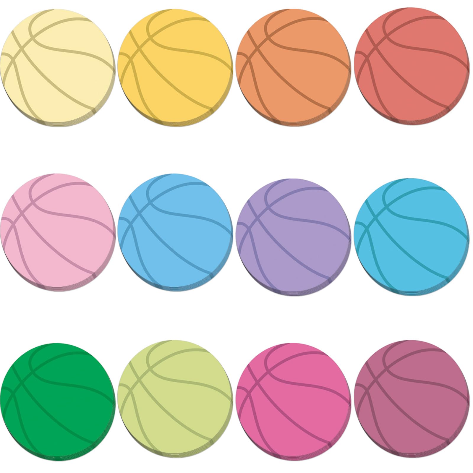 Amazon.com : 12 Pcs Basketball Shaped Sticky Notes Basketball Note Pads ...