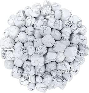 Amazon.com: Karma Gems 1lb Howlite Tumbled Stones - Polished Stones for ...