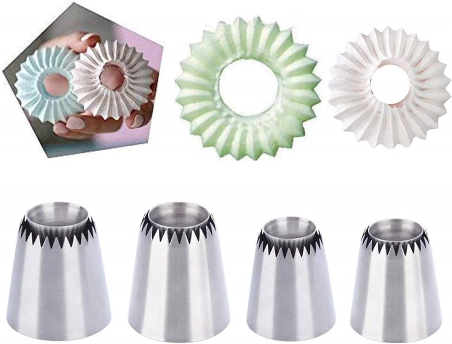 Amazon.com: Silver Stainless Steel Heart-shaped Cake Icing Piping ...