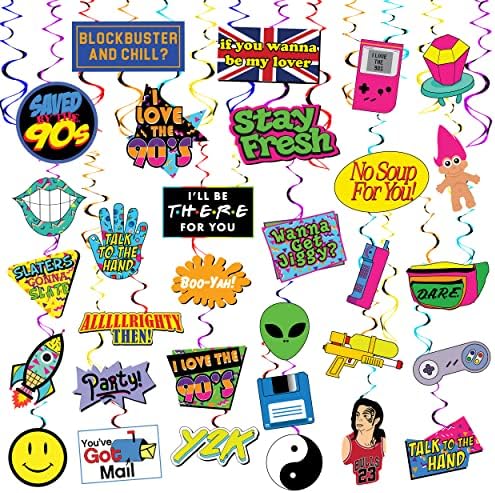 Amazon.com: 20 Pieces 90s Party Sign 90s Posters Funny 90s Photo Booth ...
