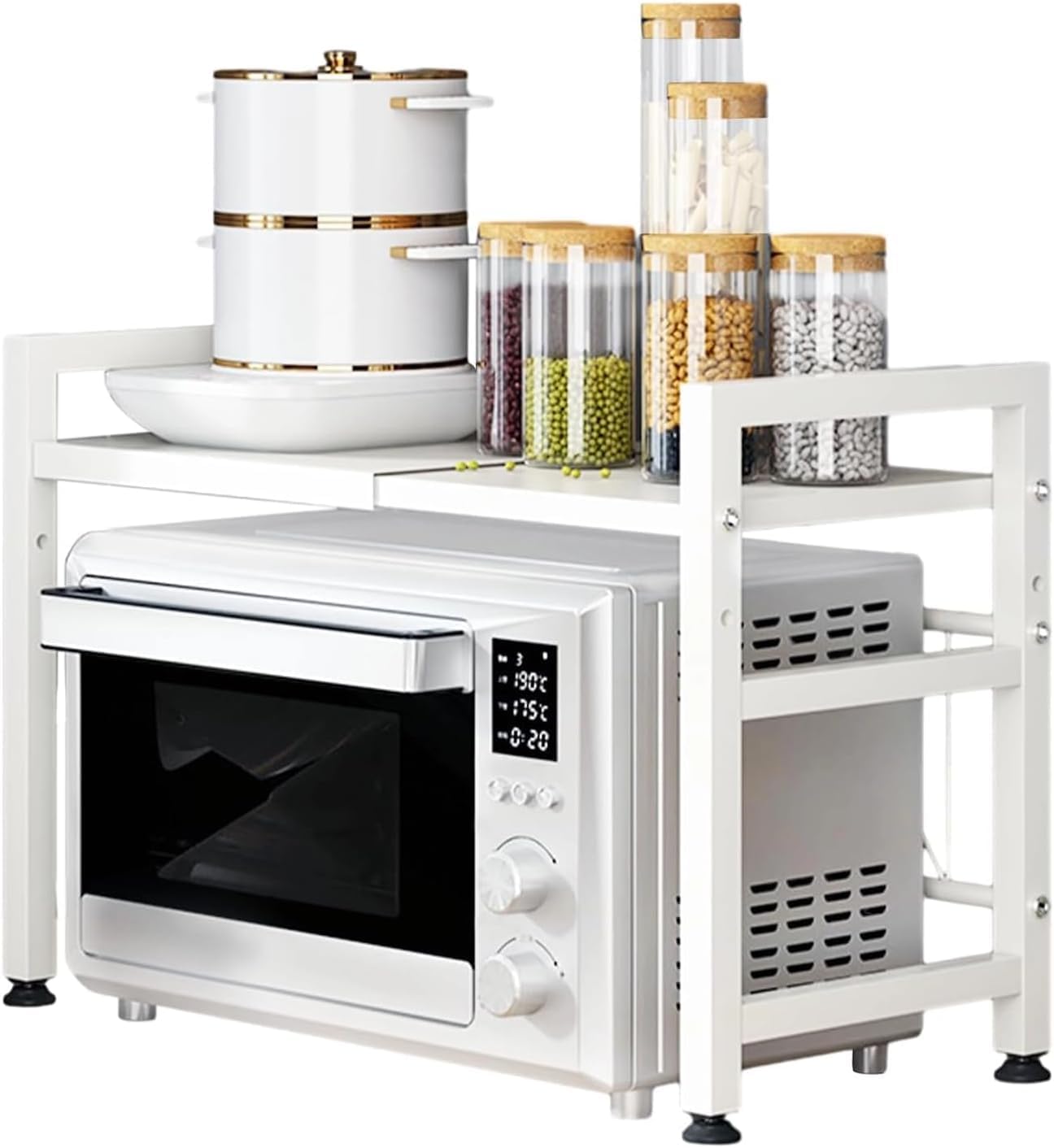 Amazon.com - Yuehuam Extendable Microwave Oven Rack, Adjustable Height ...
