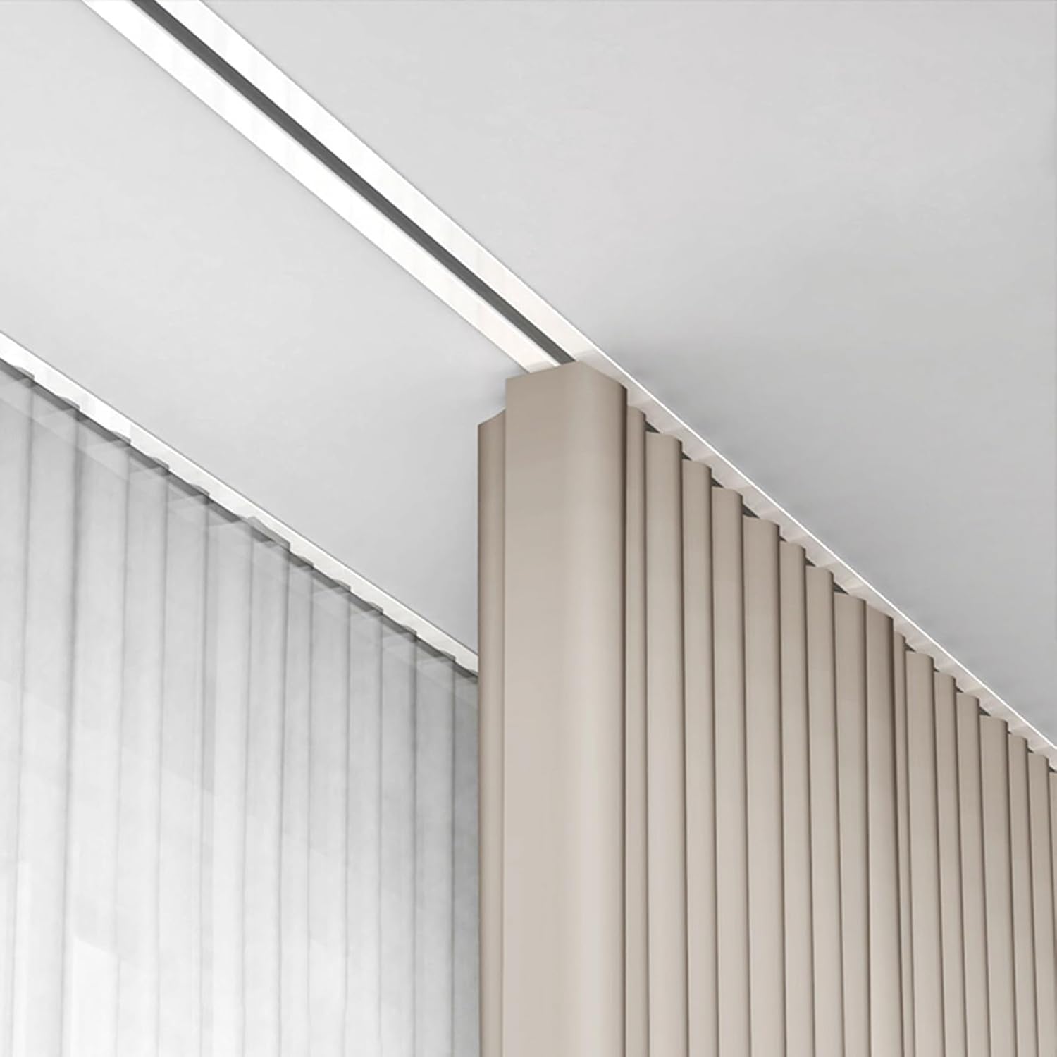 MNBVH Hidden Recessed Curtain Track, Ceiling Mount Heavy Duty Sliding ...