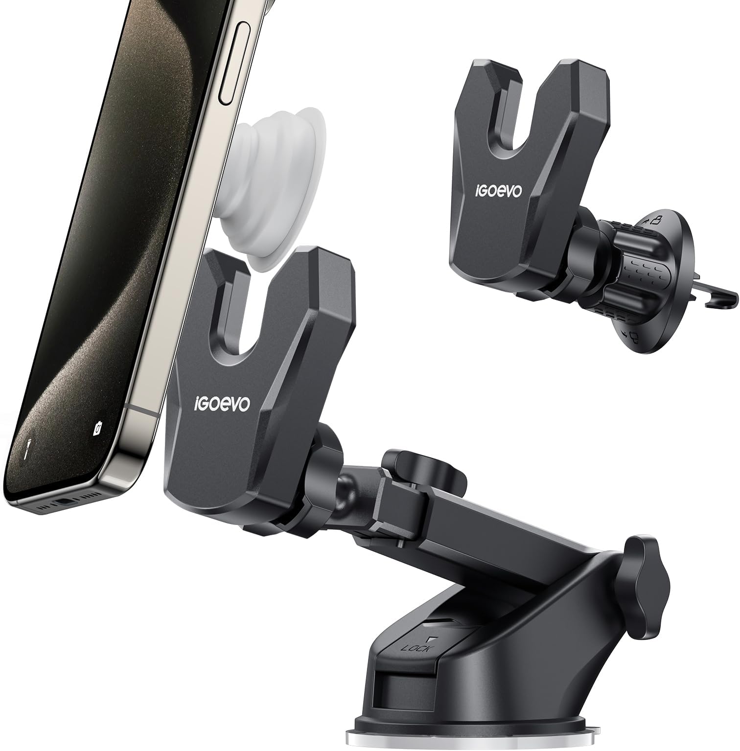 Amazon.com: iGoevo car Phone Mount Holder, POP1 3IN1 : Cell Phones ...