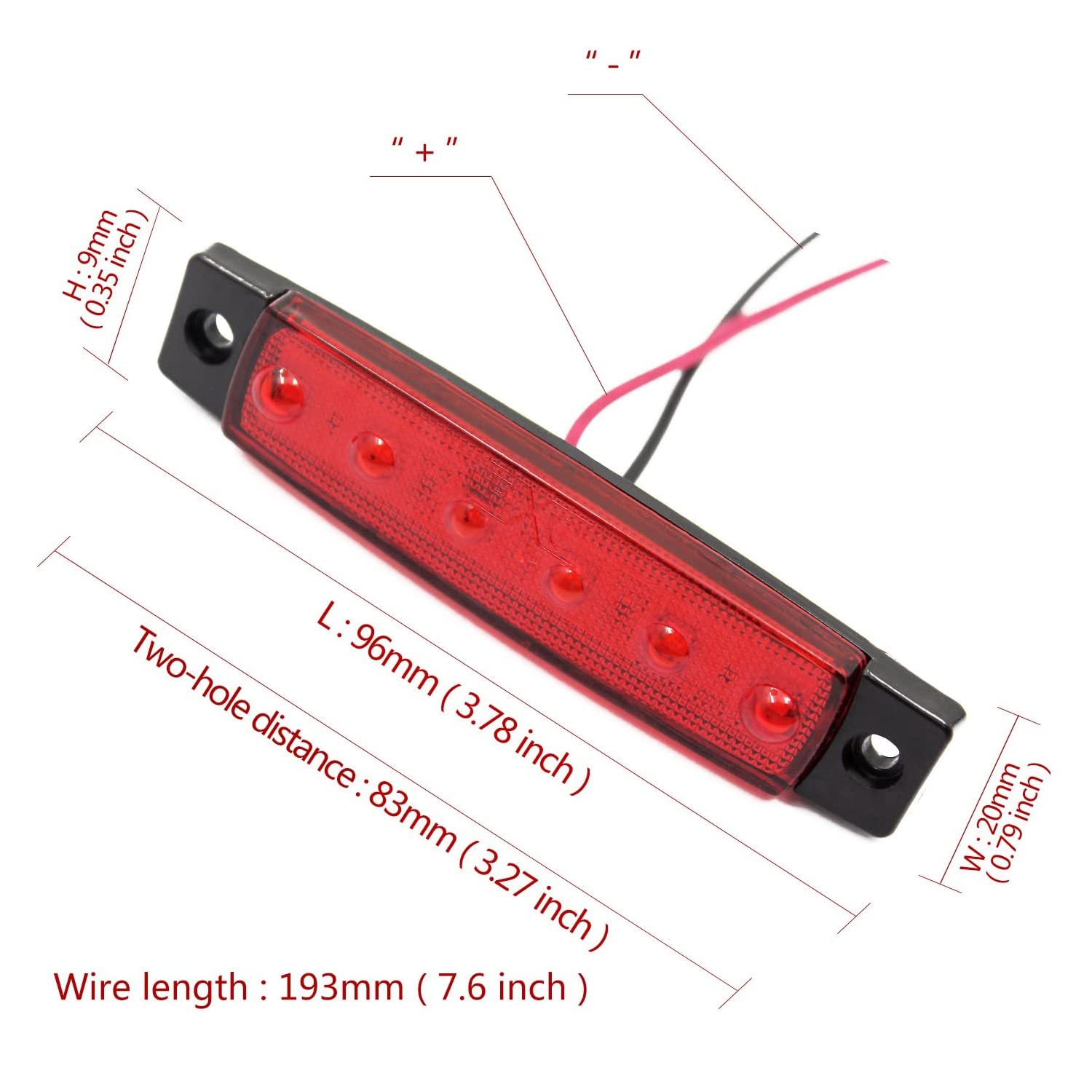 Snapklik.com : 10x 6 LED Red Clearence Truck Bus Trailer Side Marker ...