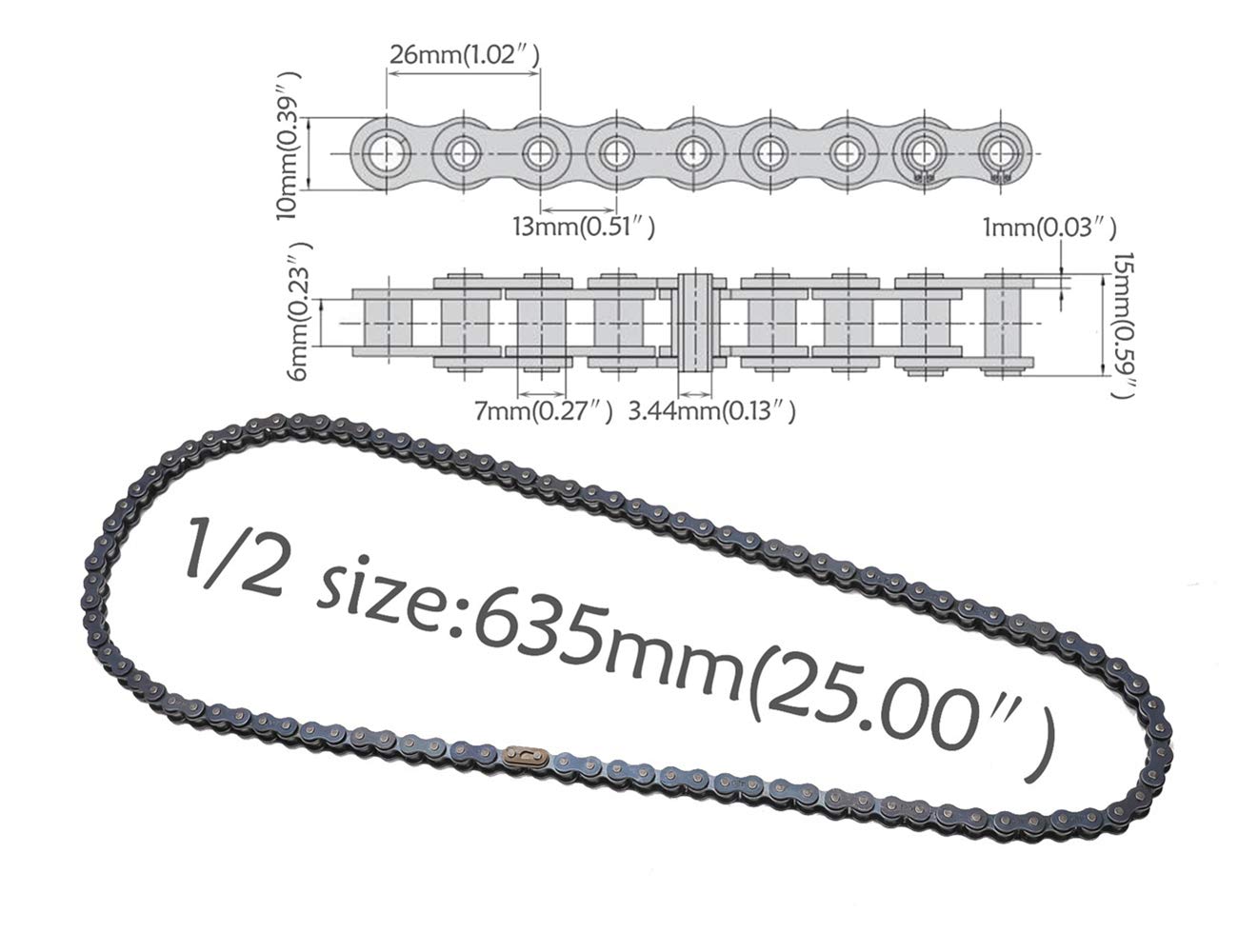 520 Chain DID Racing Gold Motorcycle Drive Chain 420 100 Links - New ...