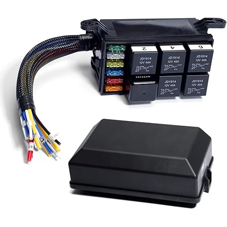 Amazon.com: RVBOATPAT 12 Vlot Fuse Relay Box Pre-Wired Fuse and Relay ...