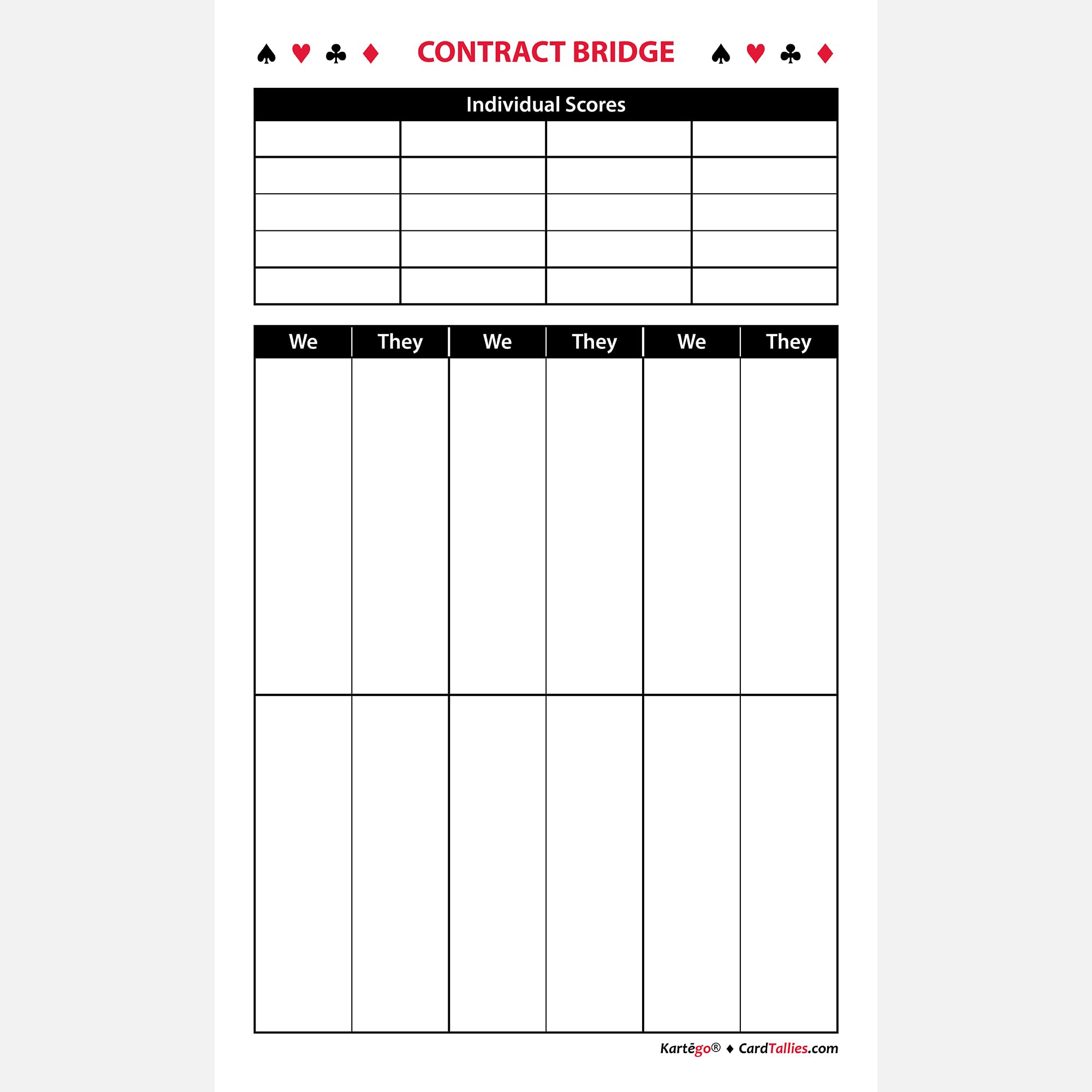 Amazon.com: Contract Bridge Score Pads (5 Pads, 50 Sheets Each) Enjoy ...