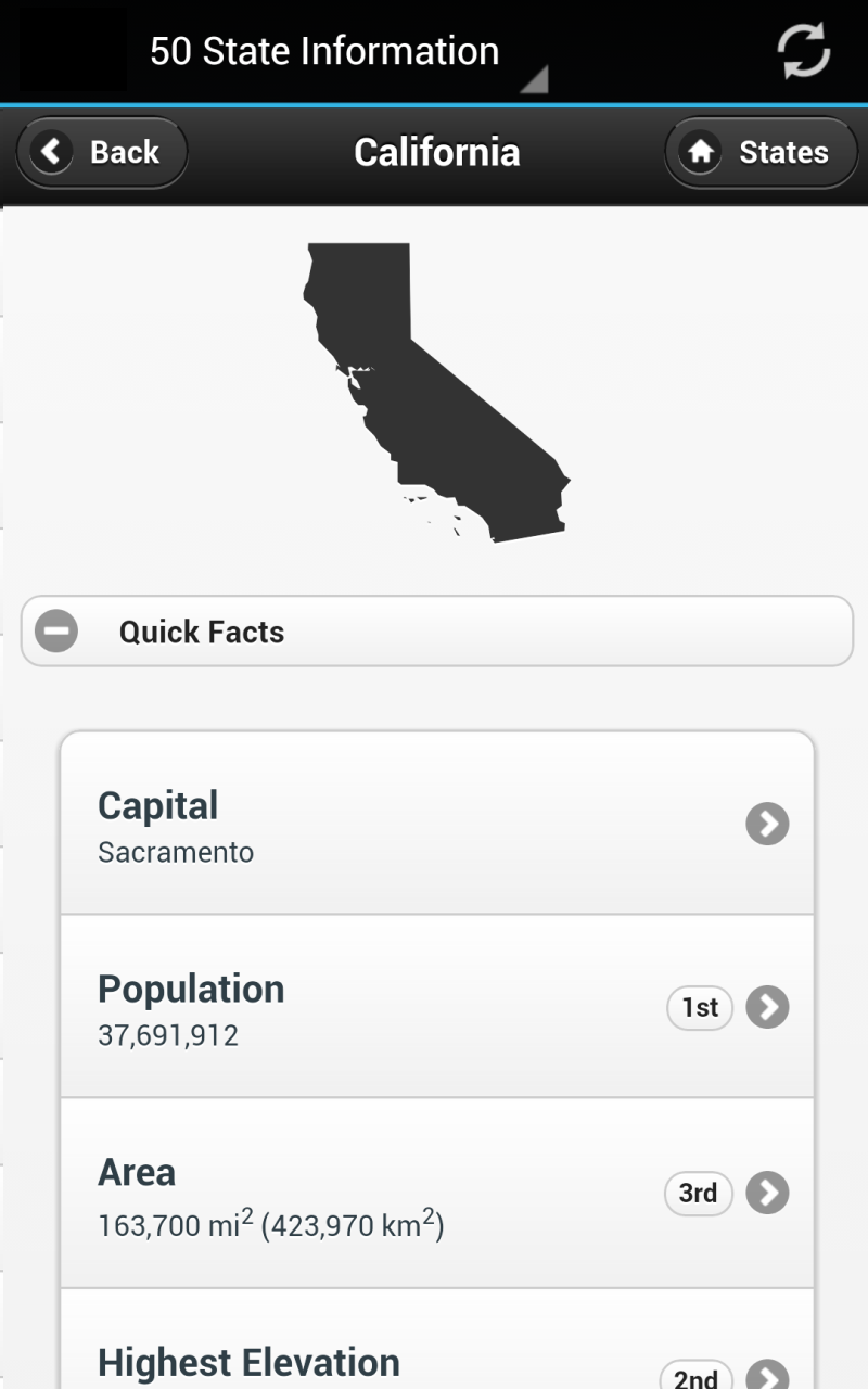 50 State Information - App on Amazon Appstore