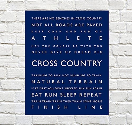 Amazon.com: Cross Country Poster - 16 x 20 Typography Print - Navy or ...