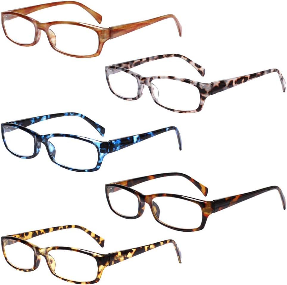 Amazon.com: DOOViC 4 Pack Computer Reading Glasses Blue Light Blocking ...