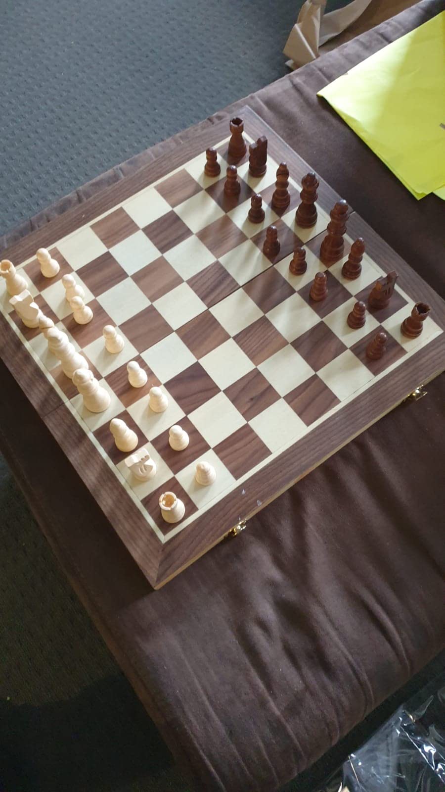 HOWADE Chess 15" X 15" inch Magnetic Foldable Wooden Chess Board Game ...