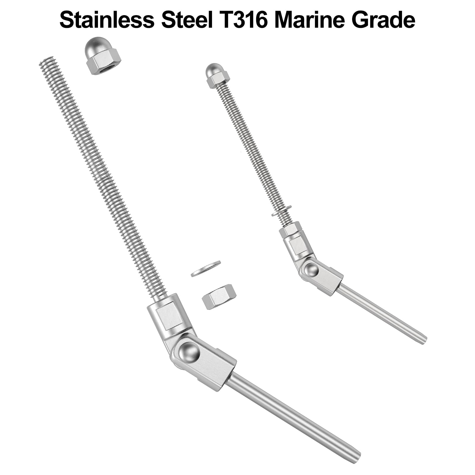 Snapklik.com : 20 Pack 6" Long Angled Swage Threaded Stud, 1/8" 180 ...