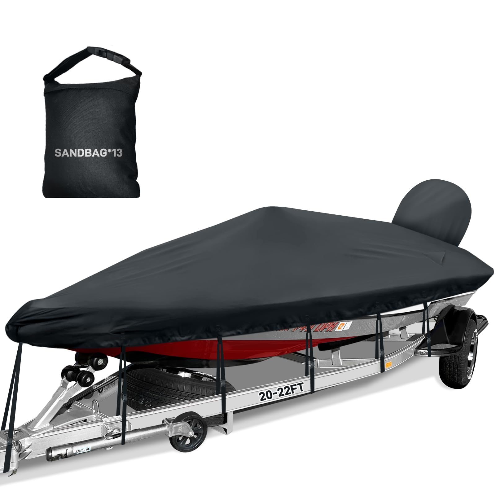 Amazon.com: Caminor Boat Cover 20-22ft, Bass Tracker Boat Cover with ...